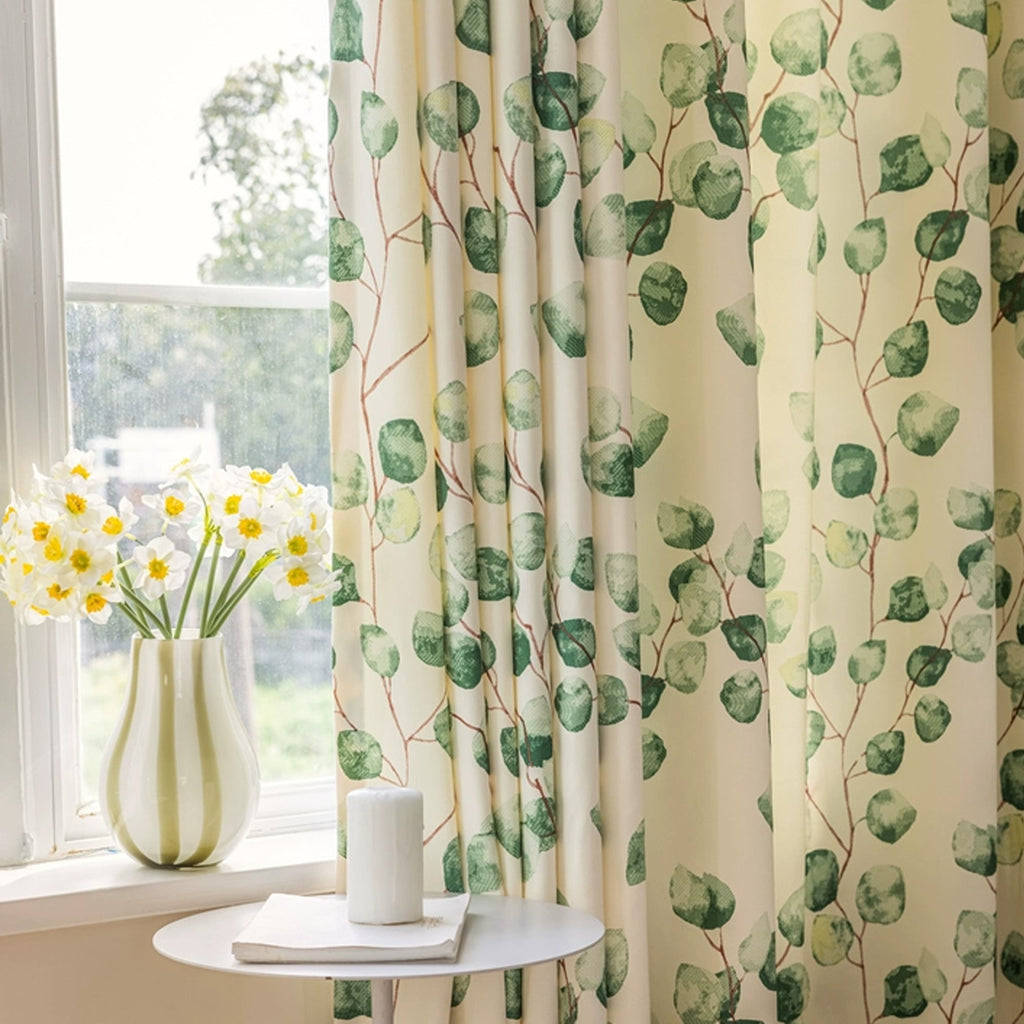 Nature-Inspired Leaf Pattern Curtain – Slashop UK